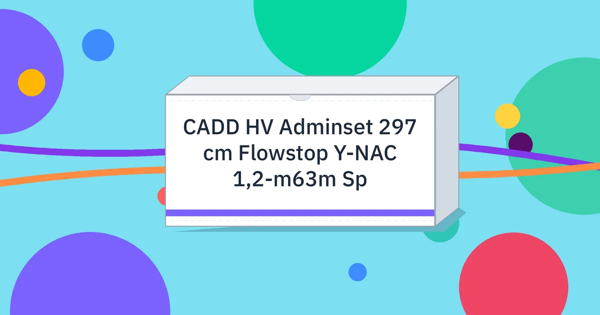 Symbolbild: Packung mit der Aufschrift CADD HV Adminset 297 cm Flowstop Y-NAC 1,2-m63m Sp (PZN 16786215) – Verfügbarkeit und Bezug in Apotheken in Frankfurt am Main