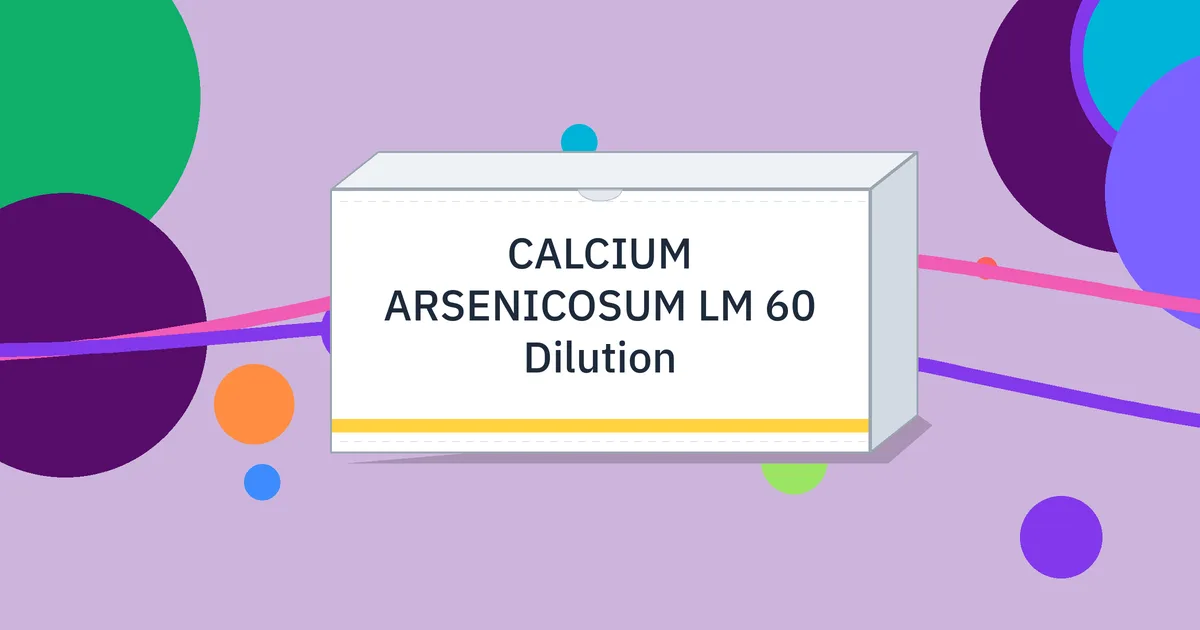 Symbolbild: Packung mit der Aufschrift CALCIUM ARSENICOSUM LM 60 Dilution (PZN 12800243) – Verfügbarkeit und Bezug in Apotheken in Frankfurt am Main