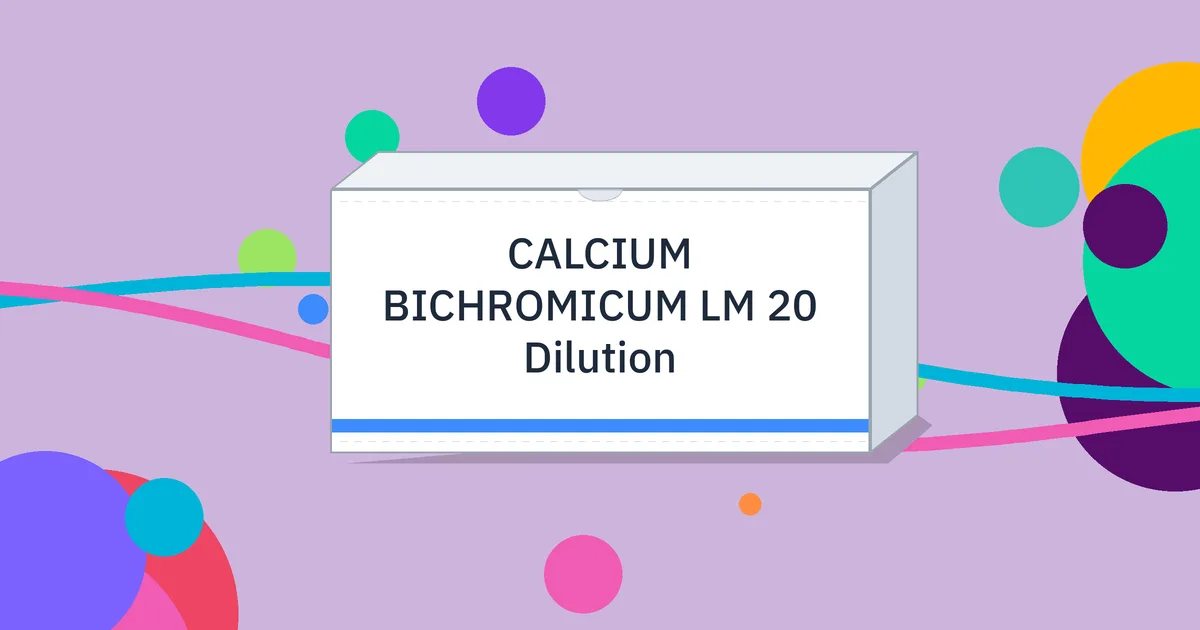 Symbolbild: Packung mit der Aufschrift CALCIUM BICHROMICUM LM 20 Dilution (PZN 13407507) – Verfügbarkeit und Bezug in Apotheken in Frankfurt am Main