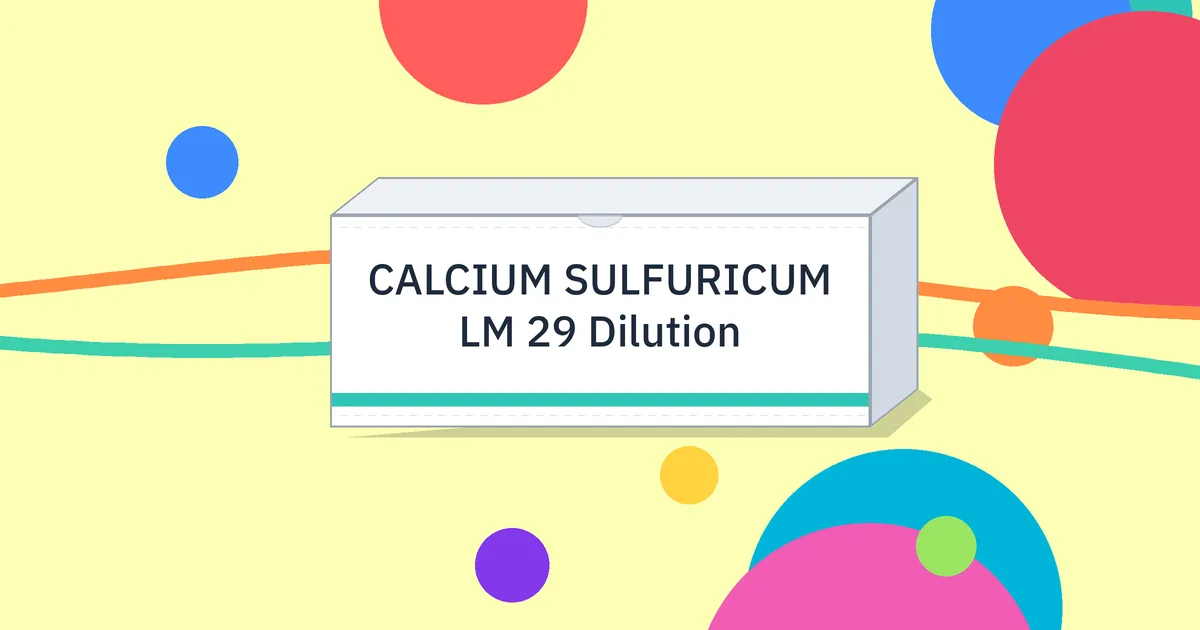 Symbolbild: Packung mit der Aufschrift CALCIUM SULFURICUM LM 29 Dilution (PZN 12807156) – Verfügbarkeit und Bezug in Apotheken in Frankfurt am Main