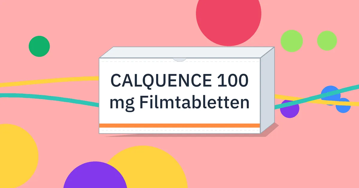 Symbolbild: Packung mit der Aufschrift CALQUENCE 100 mg Filmtabletten (PZN 19079889) – Verfügbarkeit und Bezug in Apotheken in Frankfurt am Main