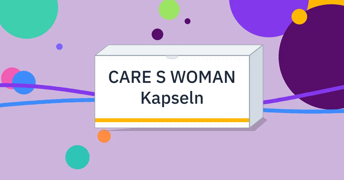 Symbolbild: Packung mit der Aufschrift CARE S WOMAN Kapseln (PZN 17834471) – Verfügbarkeit und Bezug in Apotheken in Frankfurt am Main