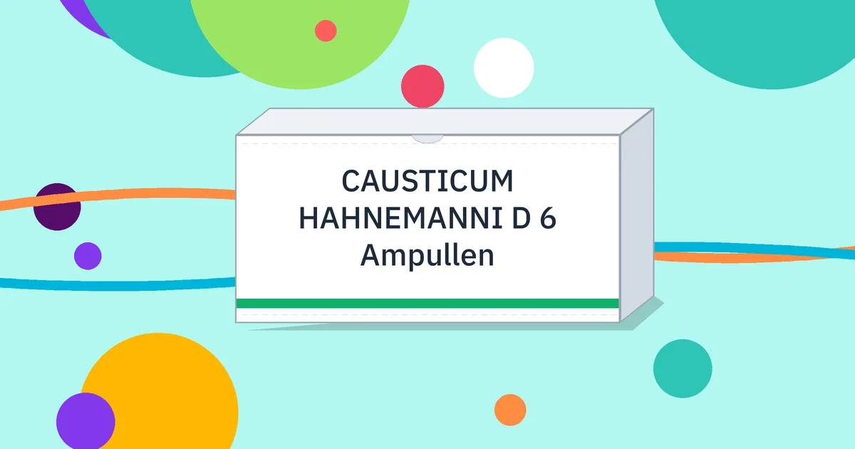 Symbolbild: Packung mit der Aufschrift CAUSTICUM HAHNEMANNI D 6 Ampullen (PZN 11705040) – Verfügbarkeit und Bezug in Apotheken in Frankfurt am Main