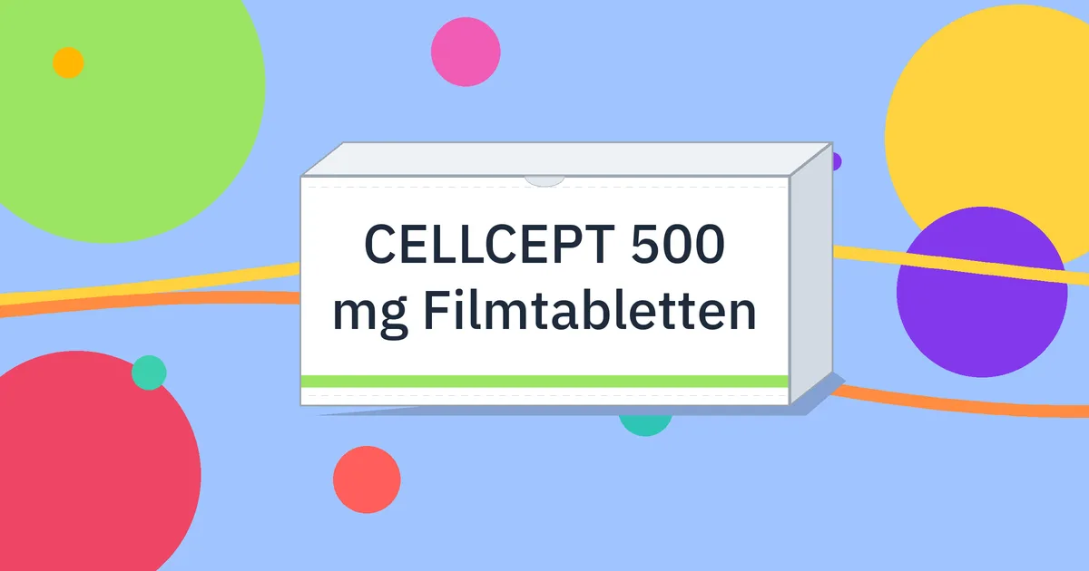 Symbolbild: Packung mit der Aufschrift CELLCEPT 500 mg Filmtabletten (PZN 00191454) – Verfügbarkeit und Bezug in Apotheken in Frankfurt am Main