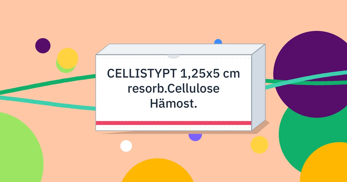 Symbolbild: Packung mit der Aufschrift CELLISTYPT 1,25x5 cm resorb.Cellulose Hämost. (PZN 15261261) – Verfügbarkeit und Bezug in Apotheken in Frankfurt am Main