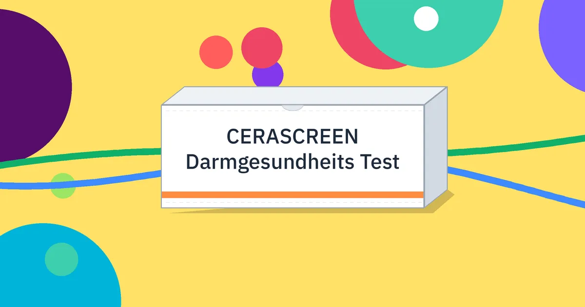 Symbolbild: Packung mit der Aufschrift CERASCREEN Darmgesundheits Test (PZN 16808862) – Verfügbarkeit und Bezug in Apotheken in Frankfurt am Main