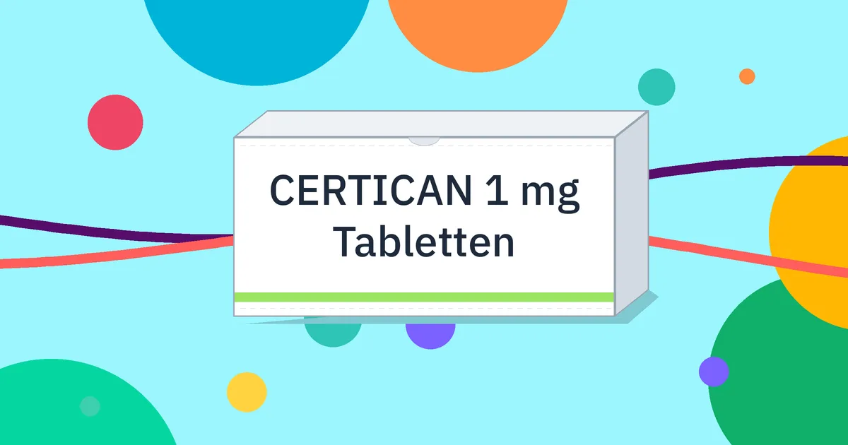 Symbolbild: Packung mit der Aufschrift CERTICAN 1 mg Tabletten (PZN 16748433) – Verfügbarkeit und Bezug in Apotheken in Frankfurt am Main