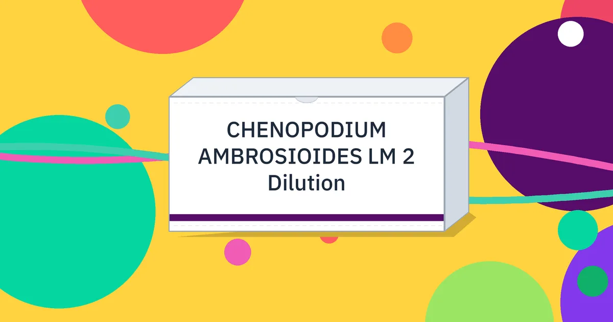 Symbolbild: Packung mit der Aufschrift CHENOPODIUM AMBROSIOIDES LM 2 Dilution (PZN 13440232) – Verfügbarkeit und Bezug in Apotheken in Frankfurt am Main