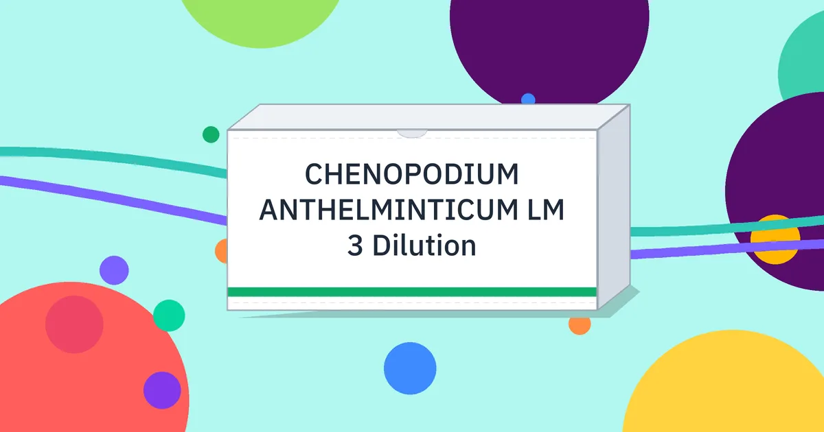 Symbolbild: Packung mit der Aufschrift CHENOPODIUM ANTHELMINTICUM LM 3 Dilution (PZN 13440717) – Verfügbarkeit und Bezug in Apotheken in Frankfurt am Main