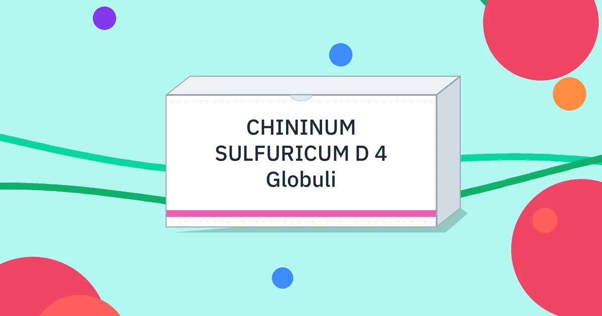 Symbolbild: Packung mit der Aufschrift CHININUM SULFURICUM D 4 Globuli (PZN 07164408) – Verfügbarkeit und Bezug in Apotheken in Frankfurt am Main