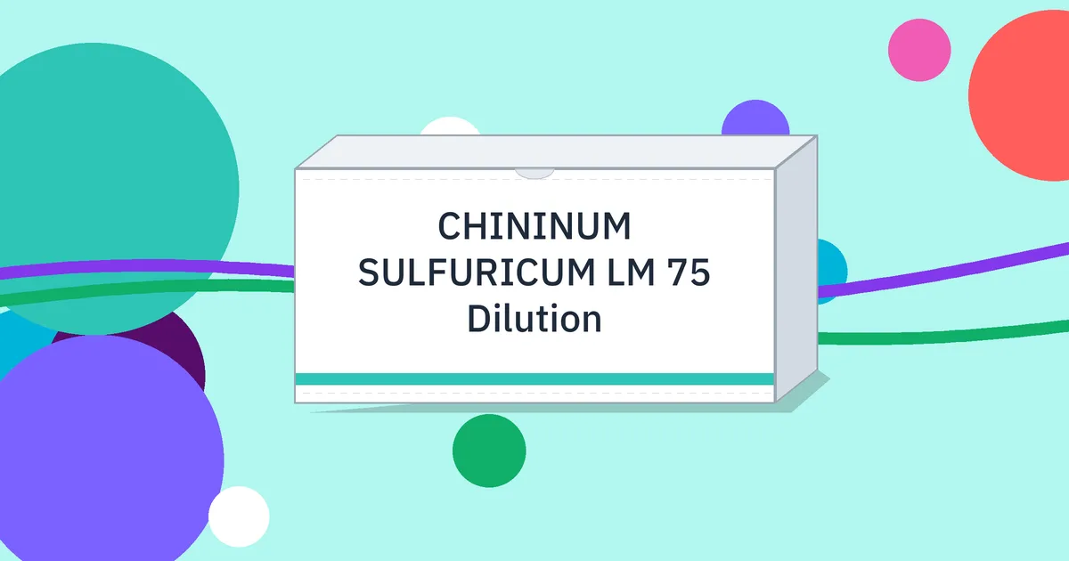 Symbolbild: Packung mit der Aufschrift CHININUM SULFURICUM LM 75 Dilution (PZN 12816238) – Verfügbarkeit und Bezug in Apotheken in Frankfurt am Main