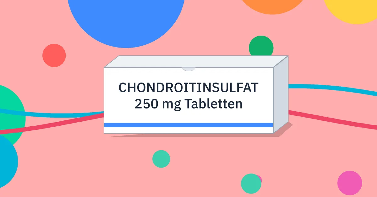 Symbolbild: Packung mit der Aufschrift CHONDROITINSULFAT 250 mg Tabletten (PZN 16954581) – Verfügbarkeit und Bezug in Apotheken in Frankfurt am Main
