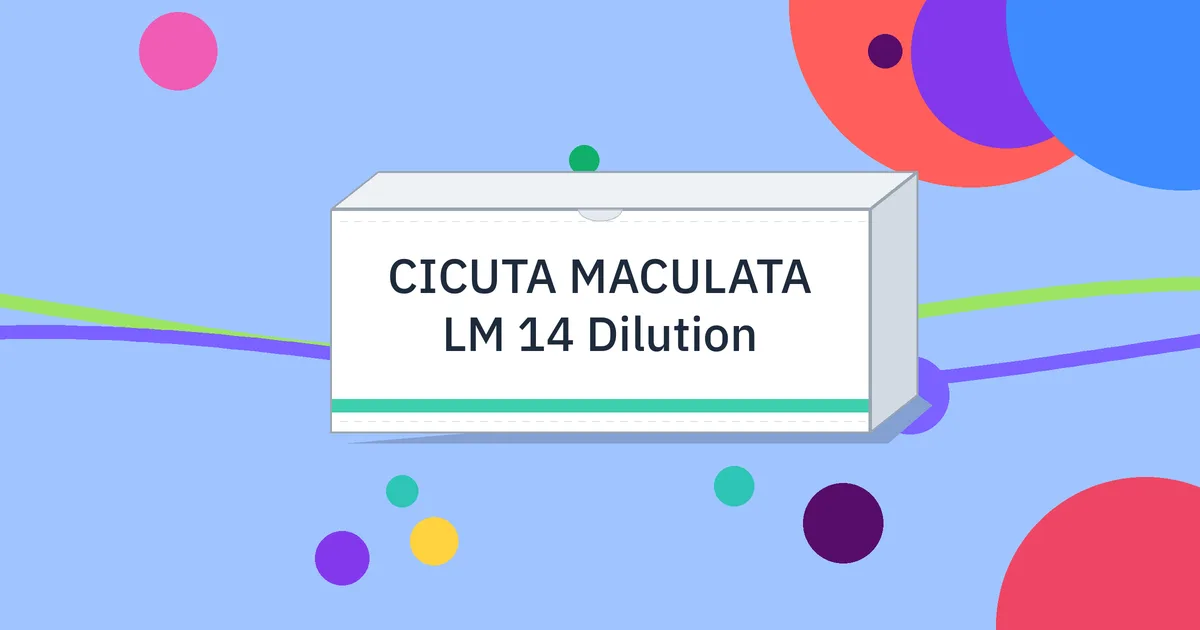 Symbolbild: Packung mit der Aufschrift CICUTA MACULATA LM 14 Dilution (PZN 12818289) – Verfügbarkeit und Bezug in Apotheken in Frankfurt am Main