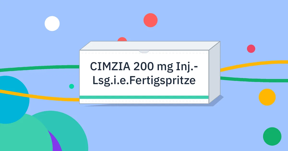Symbolbild: Packung mit der Aufschrift CIMZIA 200 mg Inj.-Lsg.i.e.Fertigspritze (PZN 20841262) – Verfügbarkeit und Bezug in Apotheken in Frankfurt am Main