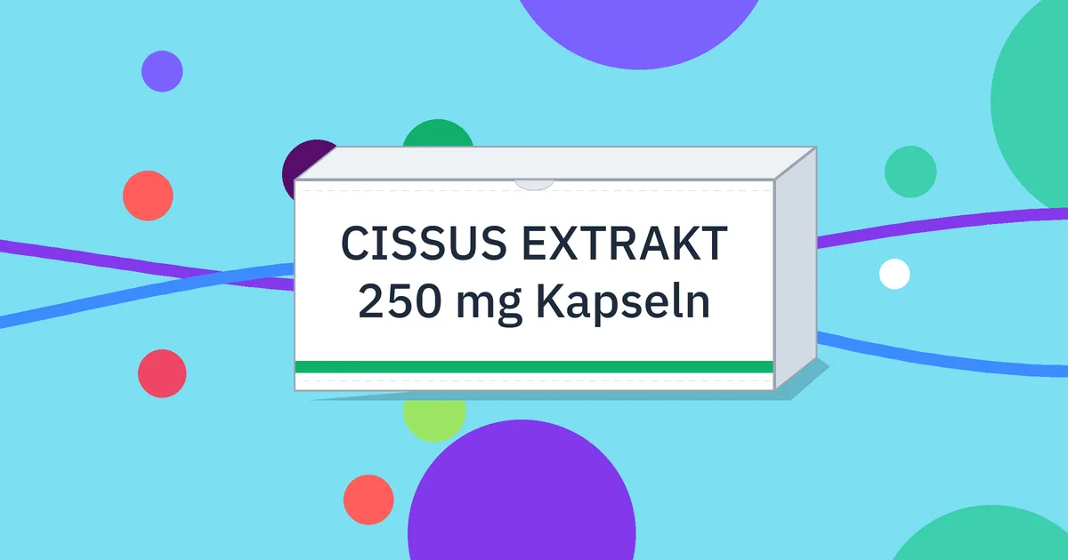 Symbolbild: Packung mit der Aufschrift CISSUS EXTRAKT 250 mg Kapseln (PZN 20895453) – Verfügbarkeit und Bezug in Apotheken in Frankfurt am Main