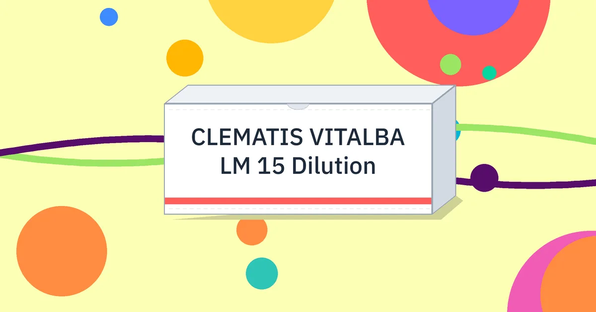 Symbolbild: Packung mit der Aufschrift CLEMATIS VITALBA LM 15 Dilution (PZN 13447398) – Verfügbarkeit und Bezug in Apotheken in Frankfurt am Main