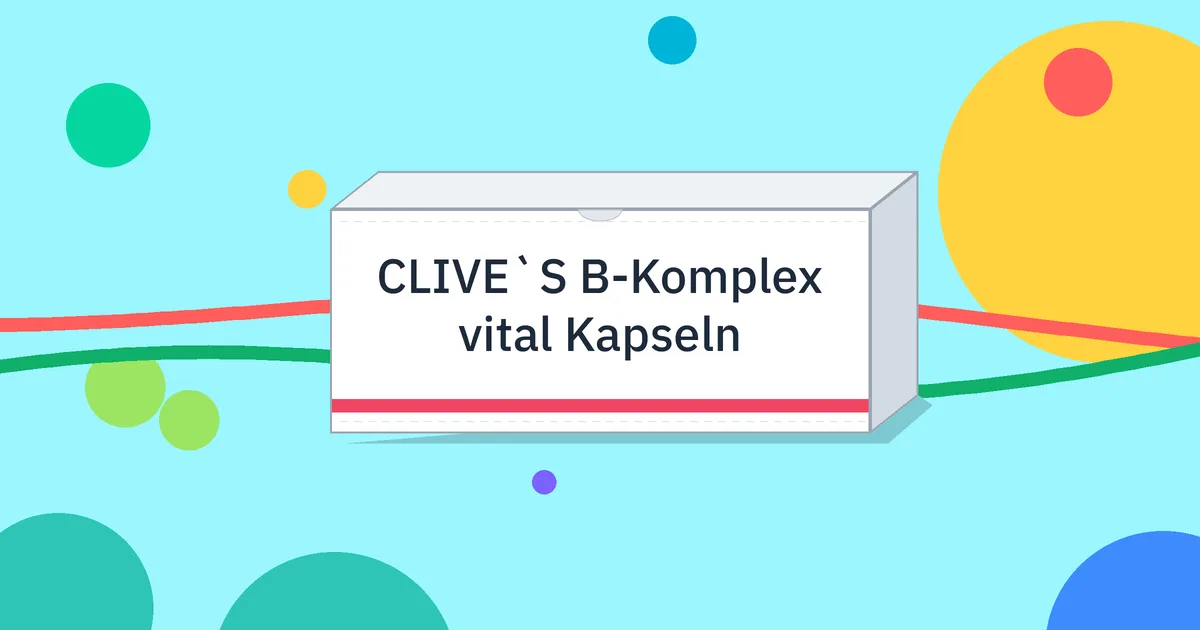 Symbolbild: Packung mit der Aufschrift CLIVE`S B-Komplex vital Kapseln (PZN 11856431) – Verfügbarkeit und Bezug in Apotheken in Frankfurt am Main