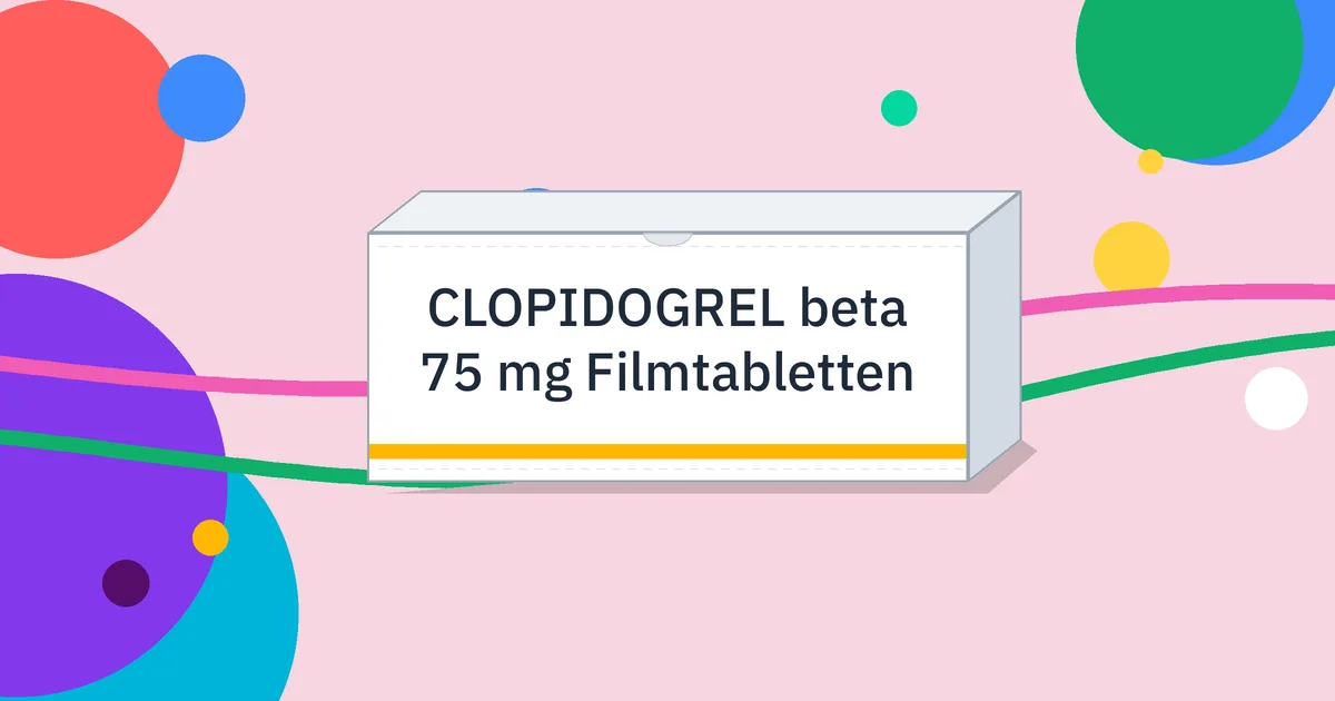 Symbolbild: Packung mit der Aufschrift CLOPIDOGREL beta 75 mg Filmtabletten (PZN 19211142) – Verfügbarkeit und Bezug in Apotheken in Frankfurt am Main