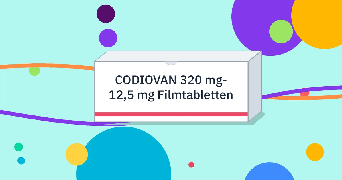 Symbolbild: Packung mit der Aufschrift CODIOVAN 320 mg-12,5 mg Filmtabletten (PZN 11367979) – Verfügbarkeit und Bezug in Apotheken in Frankfurt am Main