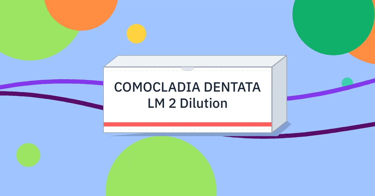 Symbolbild: Packung mit der Aufschrift COMOCLADIA DENTATA LM 2 Dilution (PZN 13449109) – Verfügbarkeit und Bezug in Apotheken in Frankfurt am Main