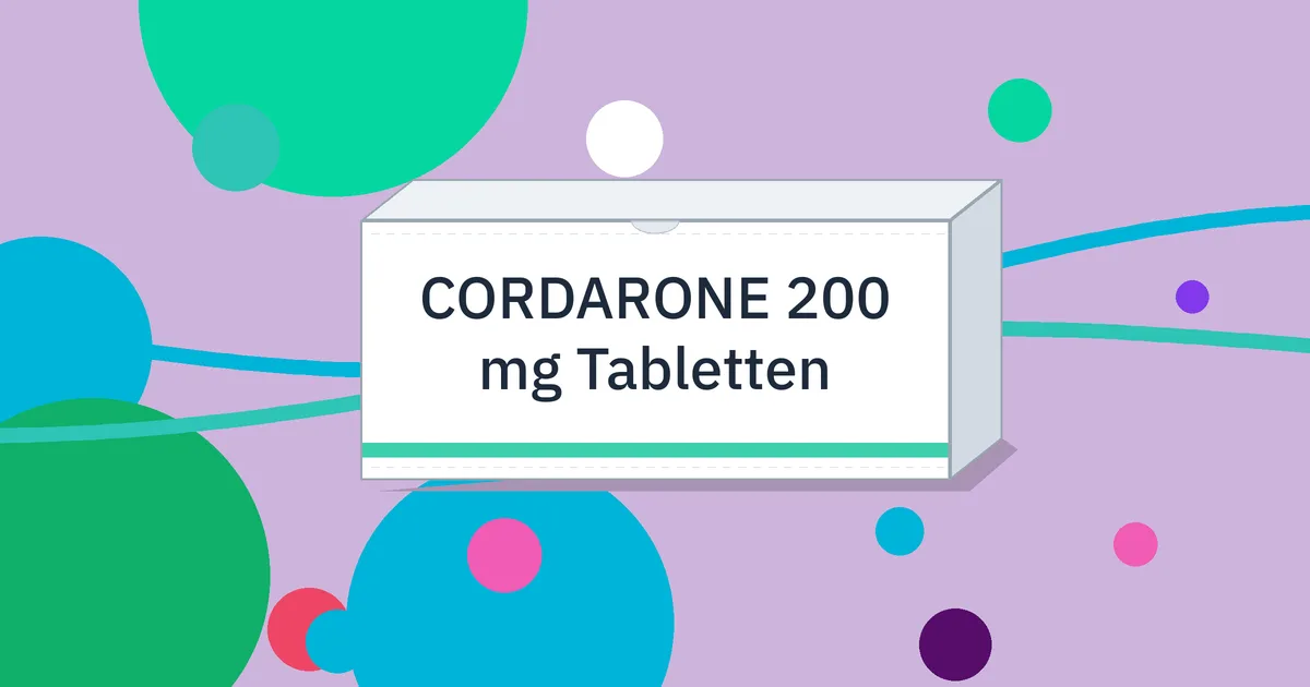 Symbolbild: Packung mit der Aufschrift CORDARONE 200 mg Tabletten (PZN 16582240) – Verfügbarkeit und Bezug in Apotheken in Frankfurt am Main