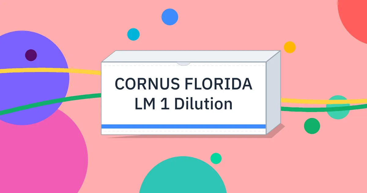 Symbolbild: Packung mit der Aufschrift CORNUS FLORIDA LM 1 Dilution (PZN 13452471) – Verfügbarkeit und Bezug in Apotheken in Frankfurt am Main