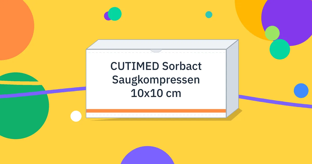 Symbolbild: Packung mit der Aufschrift CUTIMED Sorbact Saugkompressen 10x10 cm (PZN 14243522) – Verfügbarkeit und Bezug in Apotheken in Frankfurt am Main