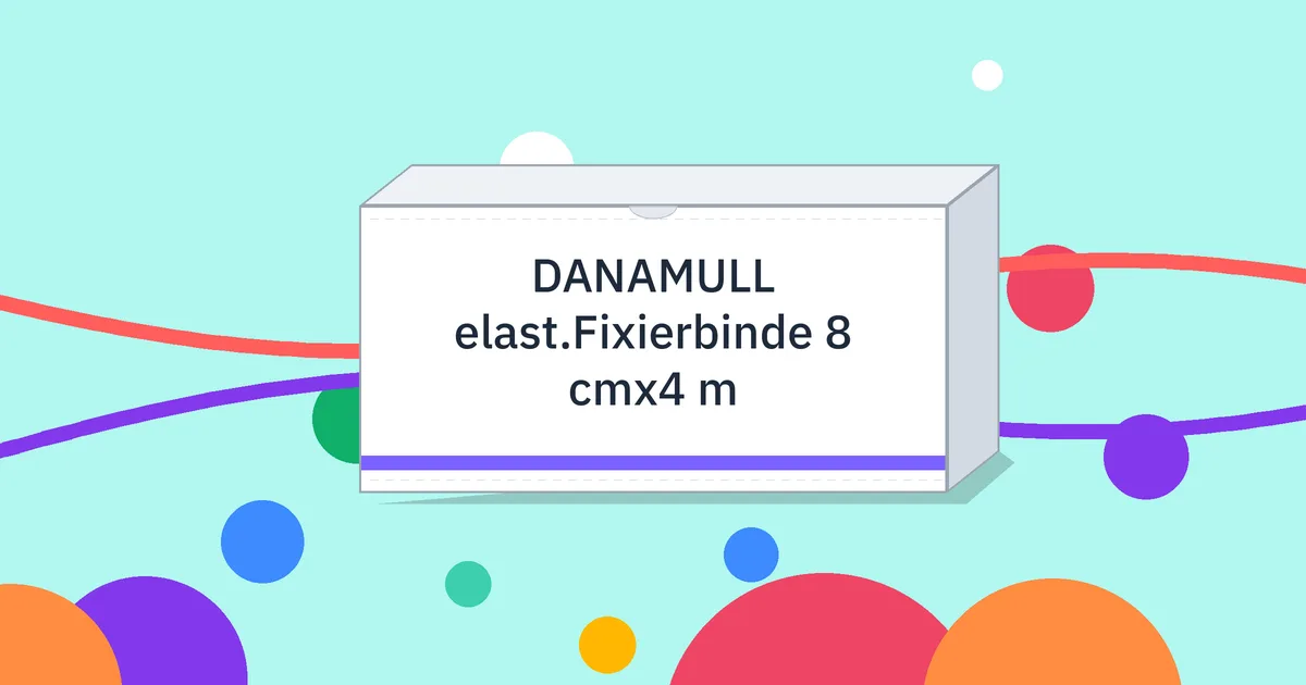 Symbolbild: Packung mit der Aufschrift DANAMULL elast.Fixierbinde 8 cmx4 m (PZN 20810505) – Verfügbarkeit und Bezug in Apotheken in Frankfurt am Main