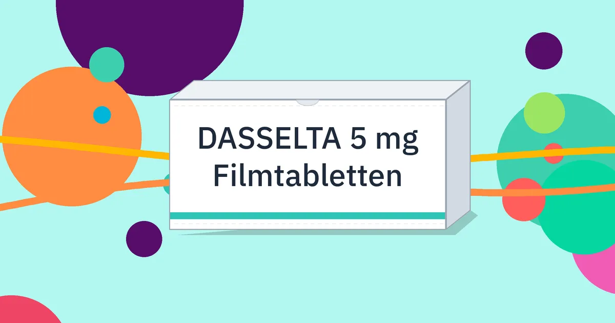 Symbolbild: Packung mit der Aufschrift DASSELTA 5 mg Filmtabletten (PZN 10061793) – Verfügbarkeit und Bezug in Apotheken in Frankfurt am Main