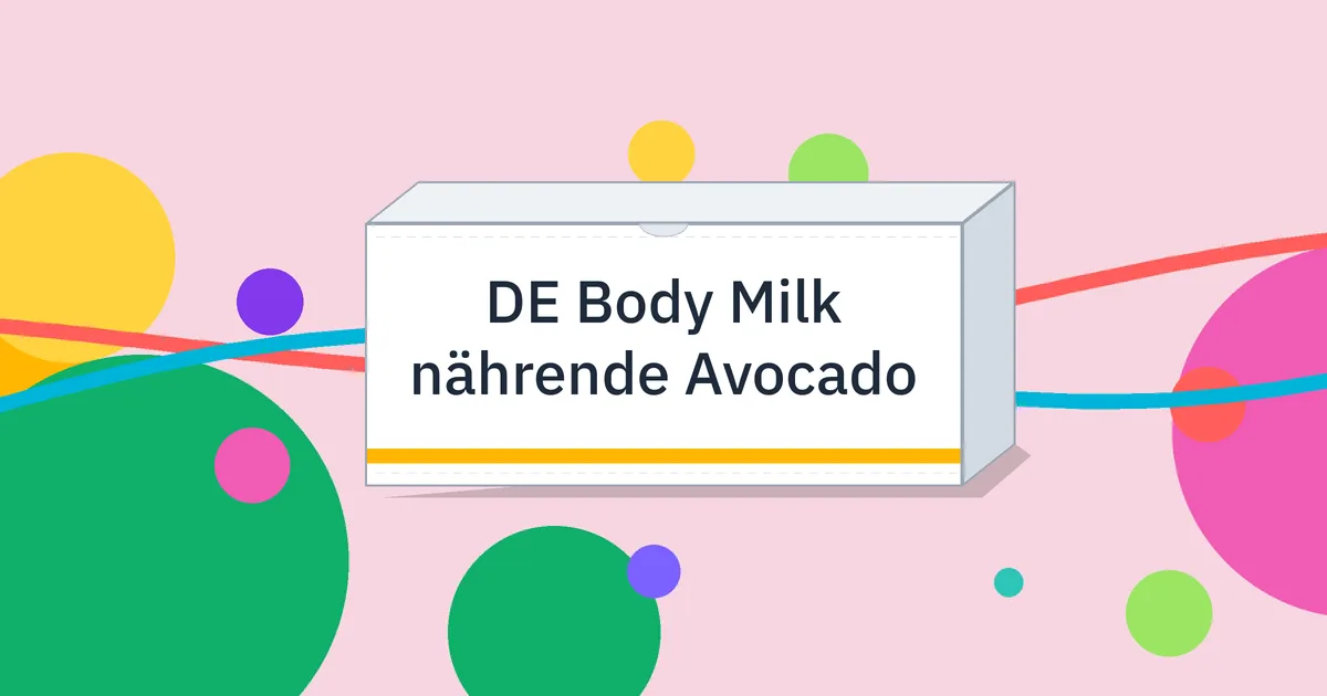 Symbolbild: Packung mit der Aufschrift DE Body Milk nährende Avocado (PZN 18134712) – Verfügbarkeit und Bezug in Apotheken in Frankfurt am Main