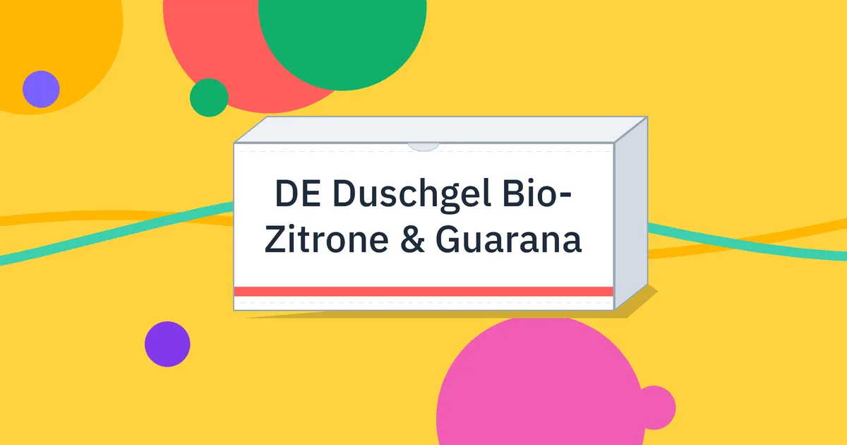 Symbolbild: Packung mit der Aufschrift DE Duschgel Bio-Zitrone & Guarana (PZN 19495317) – Verfügbarkeit und Bezug in Apotheken in Frankfurt am Main
