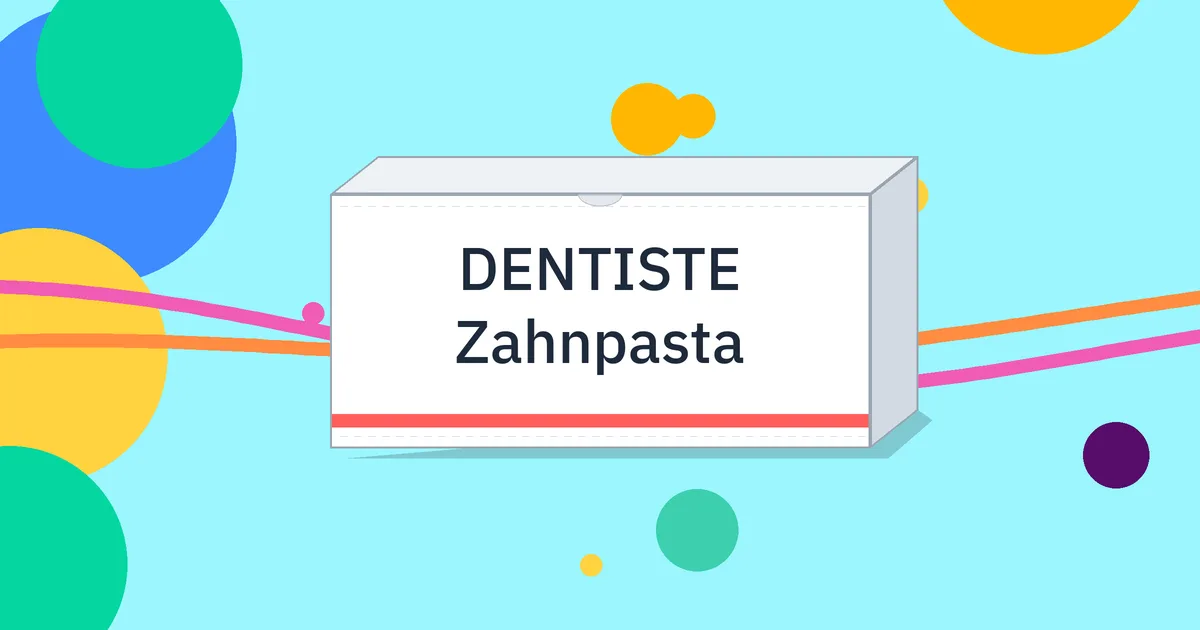 Symbolbild: Packung mit der Aufschrift DENTISTE Zahnpasta (PZN 16667893) – Verfügbarkeit und Bezug in Apotheken in Frankfurt am Main