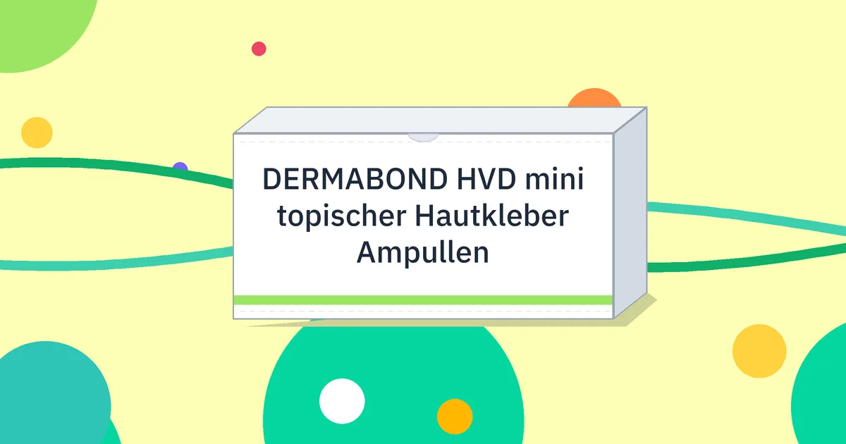 Symbolbild: Packung mit der Aufschrift DERMABOND HVD mini topischer Hautkleber Ampullen (PZN 00492227) – Verfügbarkeit und Bezug in Apotheken in Frankfurt am Main