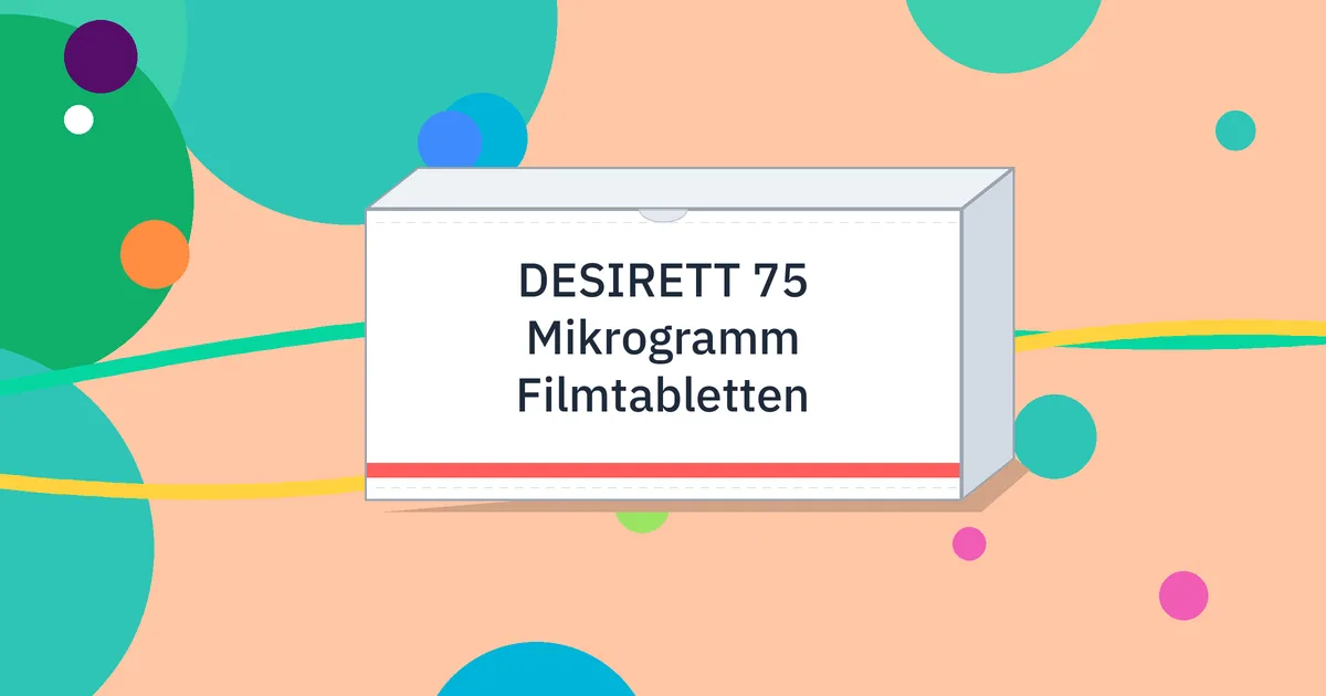 Symbolbild: Packung mit der Aufschrift DESIRETT 75 Mikrogramm Filmtabletten (PZN 01825091) – Verfügbarkeit und Bezug in Apotheken in Frankfurt am Main