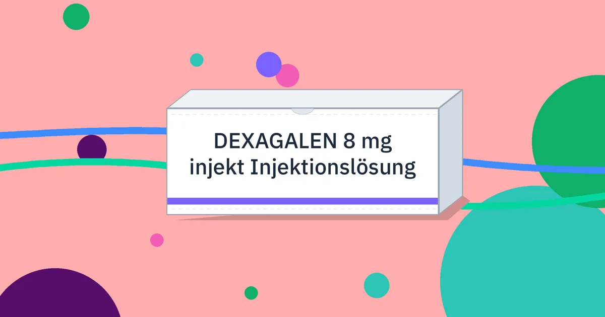 Symbolbild: Packung mit der Aufschrift DEXAGALEN 8 mg injekt Injektionslösung (PZN 03103893) – Verfügbarkeit und Bezug in Apotheken in Frankfurt am Main
