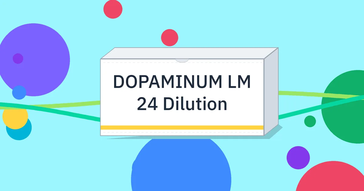 Symbolbild: Packung mit der Aufschrift DOPAMINUM LM 24 Dilution (PZN 12842804) – Verfügbarkeit und Bezug in Apotheken in Frankfurt am Main