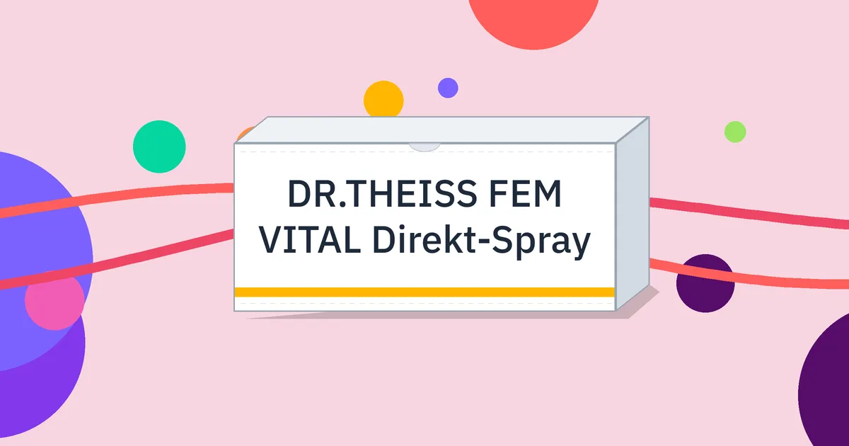 Symbolbild: Packung mit der Aufschrift DR.THEISS FEM VITAL Direkt-Spray (PZN 18439104) – Verfügbarkeit und Bezug in Apotheken in Frankfurt am Main