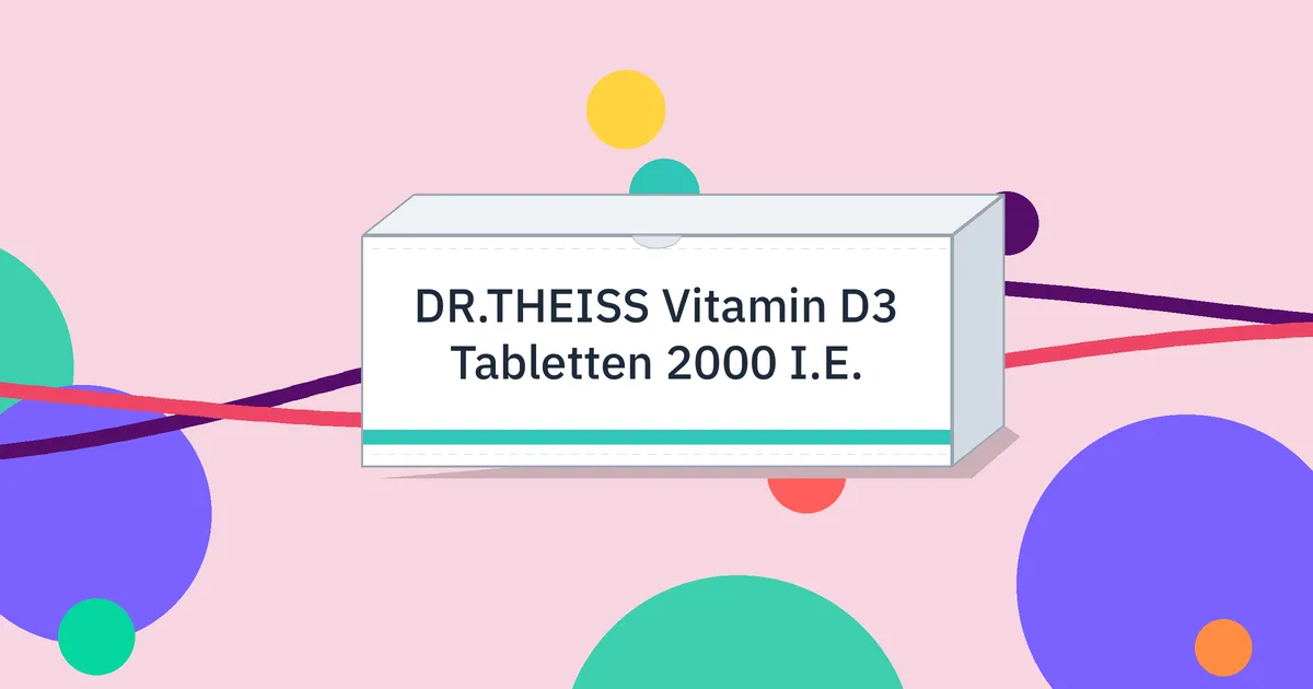 Symbolbild: Packung mit der Aufschrift DR.THEISS Vitamin D3 Tabletten 2000 I.E. (PZN 19947995) – Verfügbarkeit und Bezug in Apotheken in Frankfurt am Main