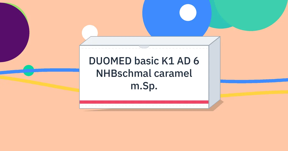 Symbolbild: Packung mit der Aufschrift DUOMED basic K1 AD 6 NHBschmal caramel m.Sp. (PZN 20903678) – Verfügbarkeit und Bezug in Apotheken in Frankfurt am Main