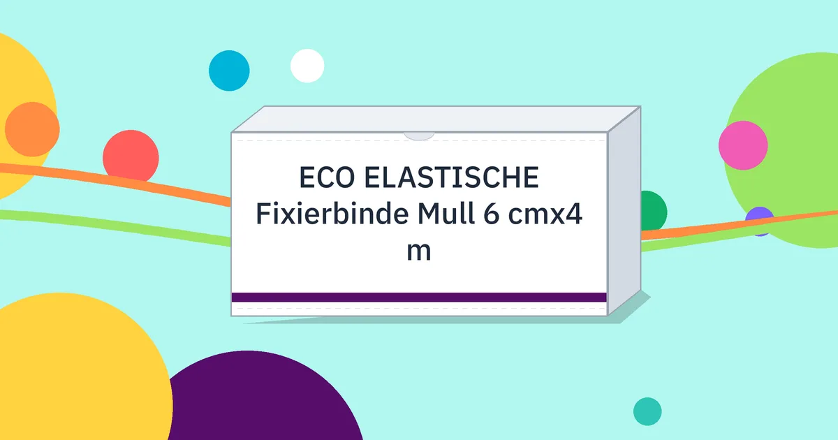 Symbolbild: Packung mit der Aufschrift ECO ELASTISCHE Fixierbinde Mull 6 cmx4 m (PZN 10715898) – Verfügbarkeit und Bezug in Apotheken in Frankfurt am Main