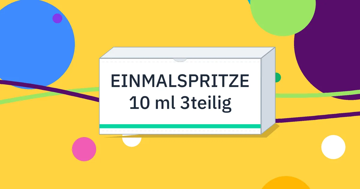 Symbolbild: Packung mit der Aufschrift EINMALSPRITZE 10 ml 3teilig (PZN 18808263) – Verfügbarkeit und Bezug in Apotheken in Frankfurt am Main