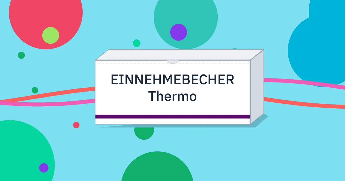 Symbolbild: Packung mit der Aufschrift EINNEHMEBECHER Thermo (PZN 03375812) – Verfügbarkeit und Bezug in Apotheken in Frankfurt am Main