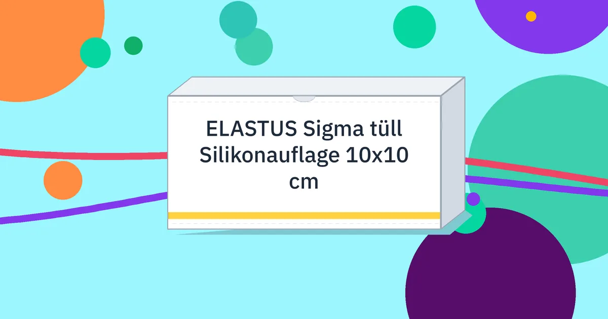 Symbolbild: Packung mit der Aufschrift ELASTUS Sigma tüll Silikonauflage 10x10 cm (PZN 16678632) – Verfügbarkeit und Bezug in Apotheken in Frankfurt am Main