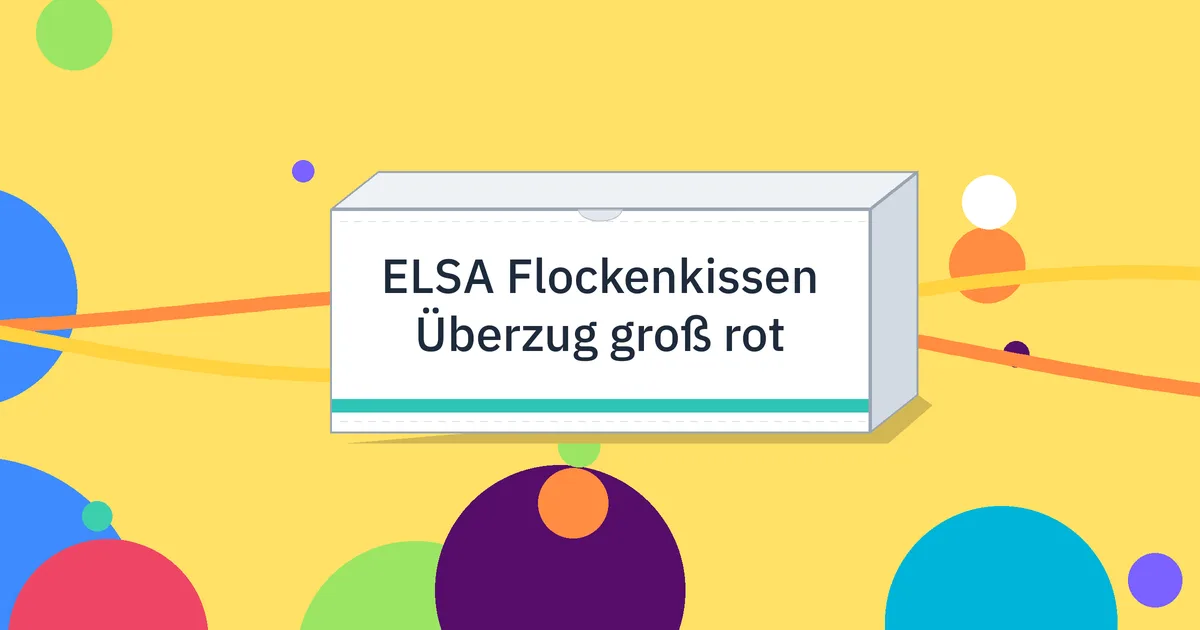 Symbolbild: Packung mit der Aufschrift ELSA Flockenkissen Überzug groß rot (PZN 02326898) – Verfügbarkeit und Bezug in Apotheken in Frankfurt am Main
