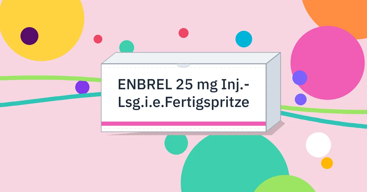 Symbolbild: Packung mit der Aufschrift ENBREL 25 mg Inj.-Lsg.i.e.Fertigspritze (PZN 09635591) – Verfügbarkeit und Bezug in Apotheken in Frankfurt am Main
