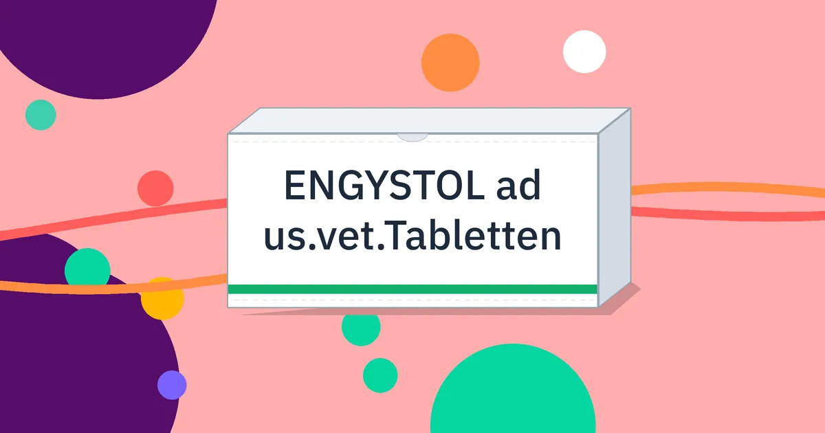 Symbolbild: Packung mit der Aufschrift ENGYSTOL ad us.vet.Tabletten (PZN 15023633) – Verfügbarkeit und Bezug in Apotheken in Frankfurt am Main