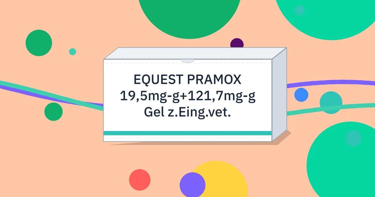 Symbolbild: Packung mit der Aufschrift EQUEST PRAMOX 19,5mg-g+121,7mg-g Gel z.Eing.vet. (PZN 11283550) – Verfügbarkeit und Bezug in Apotheken in Frankfurt am Main