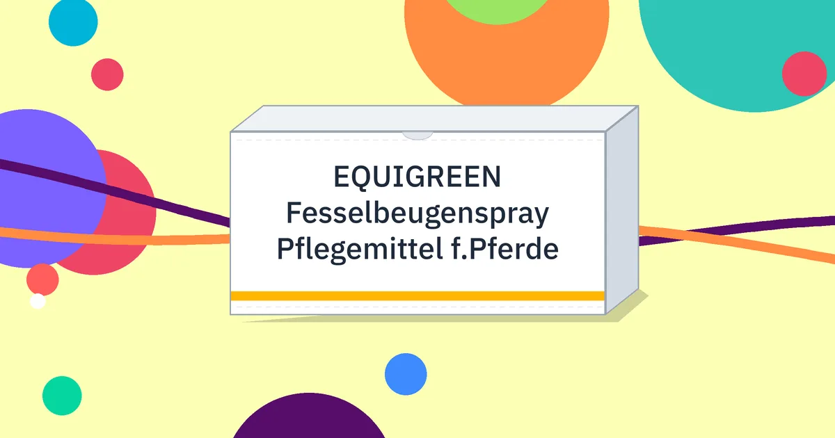 Symbolbild: Packung mit der Aufschrift EQUIGREEN Fesselbeugenspray Pflegemittel f.Pferde (PZN 18196239) – Verfügbarkeit und Bezug in Apotheken in Frankfurt am Main