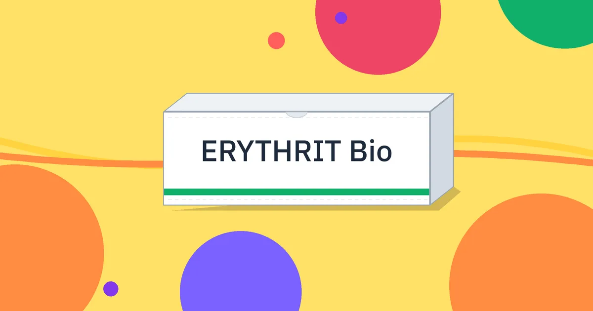 Symbolbild: Packung mit der Aufschrift ERYTHRIT Bio (PZN 01274194) – Verfügbarkeit und Bezug in Apotheken in Frankfurt am Main