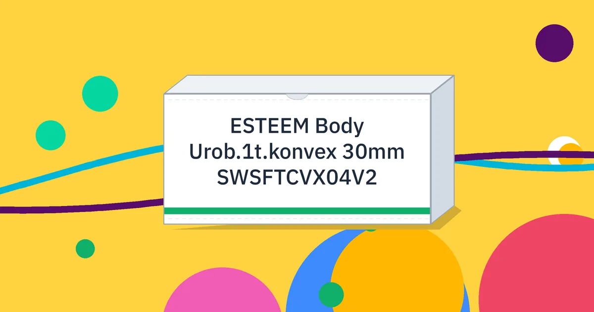 Symbolbild: Packung mit der Aufschrift ESTEEM Body Urob.1t.konvex 30mm SWSFTCVX04V2 (PZN 18838330) – Verfügbarkeit und Bezug in Apotheken in Frankfurt am Main